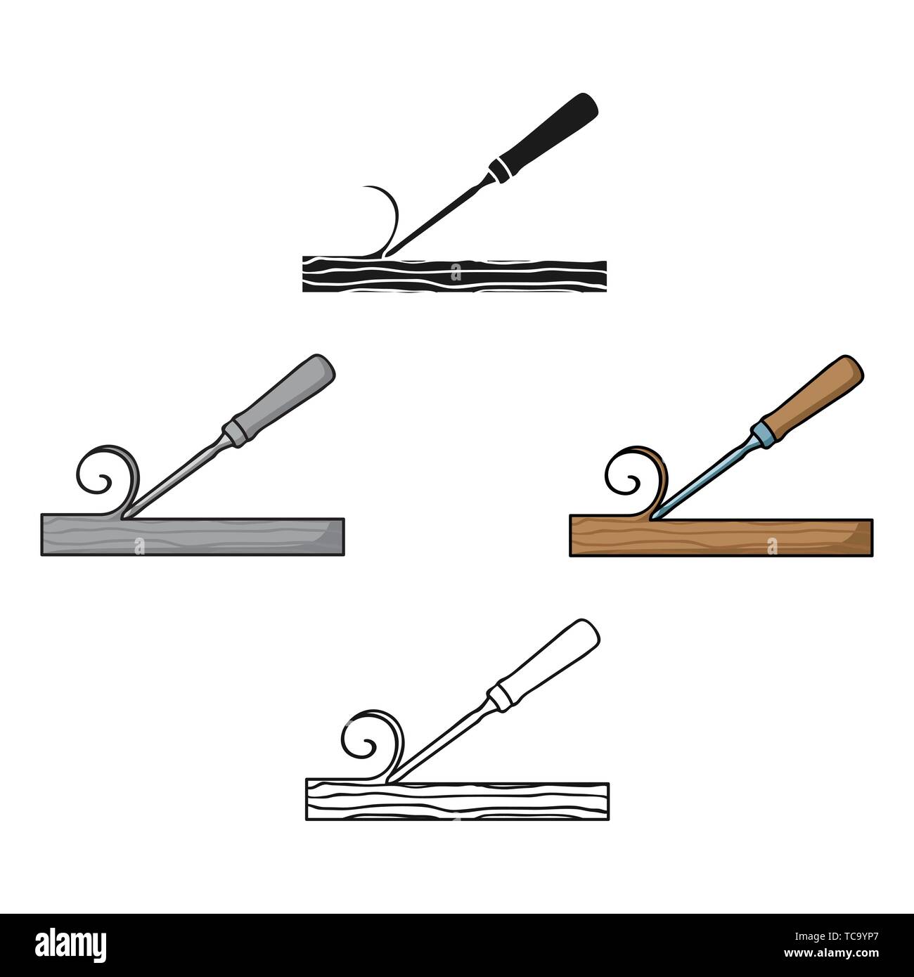 Chisel icon in cartoon,black style isolated on white background ...