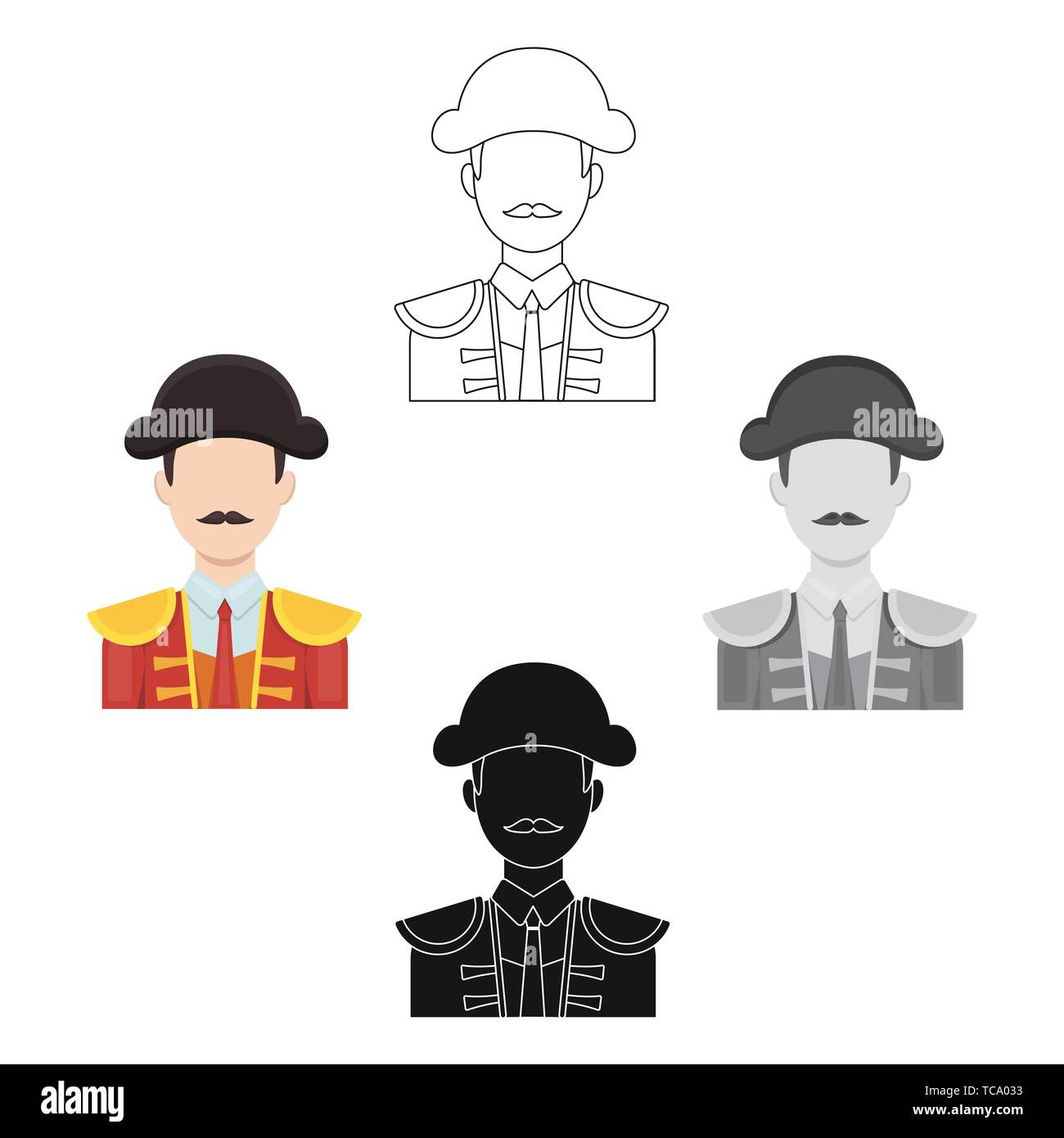 Matador icon in cartoon,black design isolated on white background ...