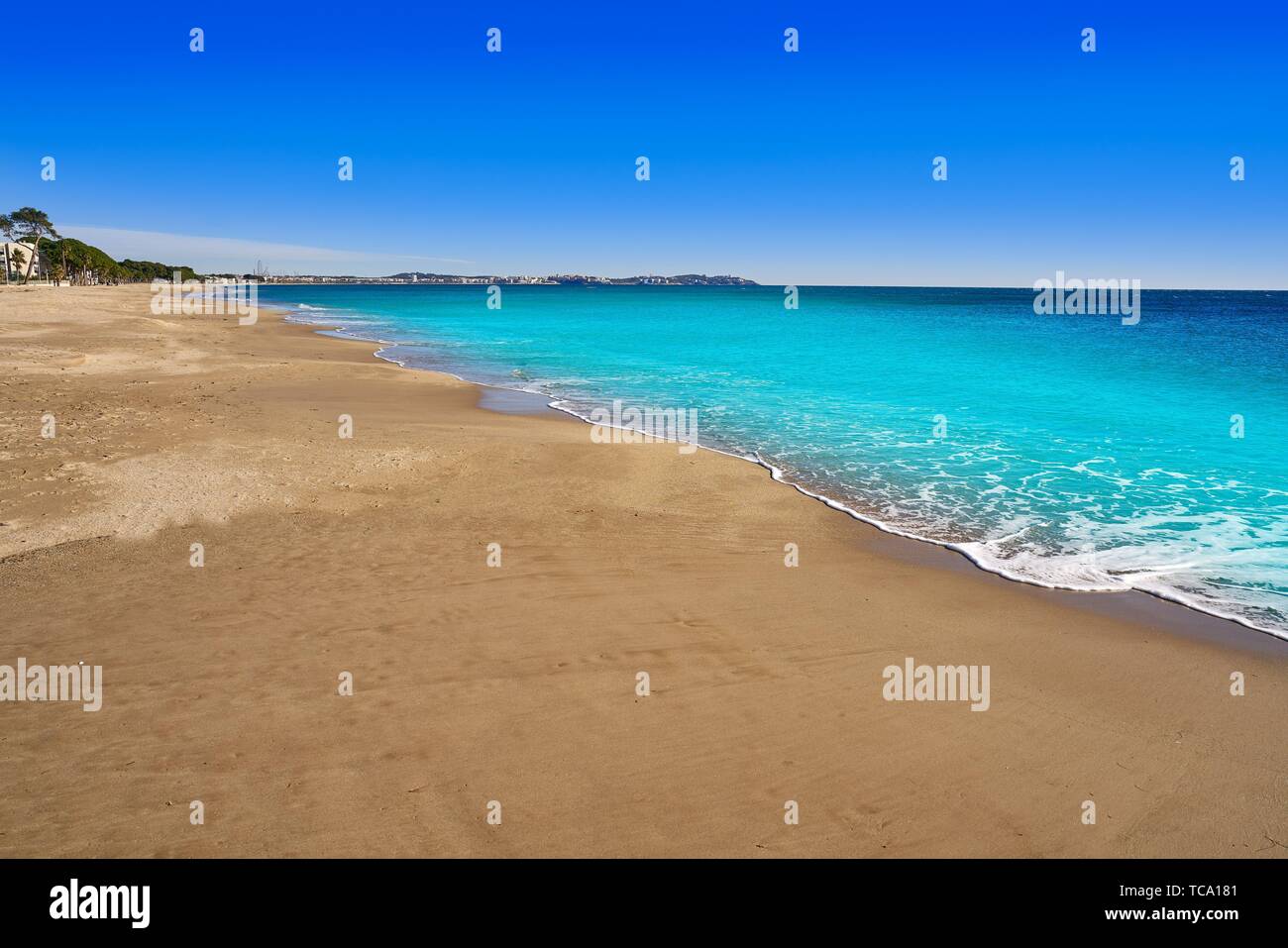 Platja De L Esquirol Beach In Cambrils Tarragona At Costa Dorada Of