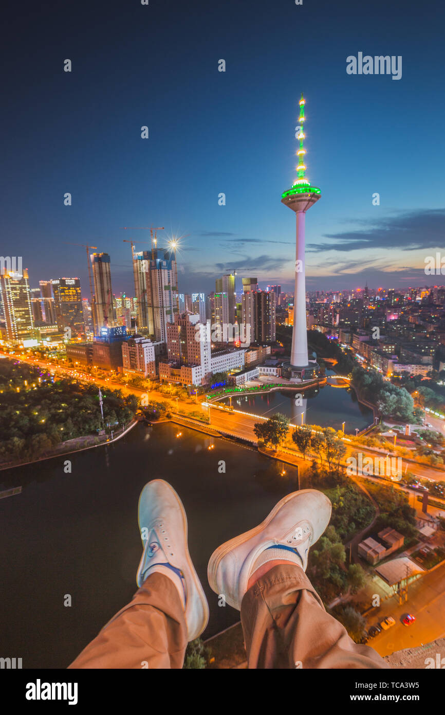 Night Scenery of Shenyang City Stock Photo - Alamy