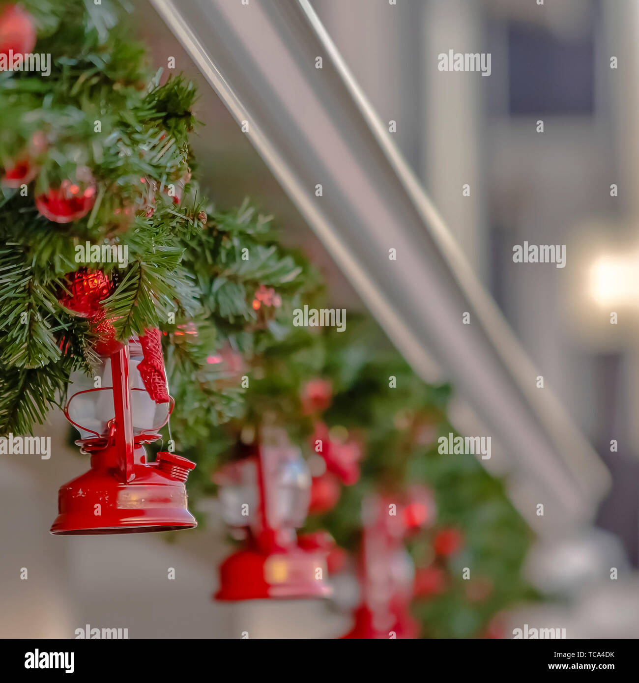 Frame Frame Square Exterior of a festive house decorated with a ...