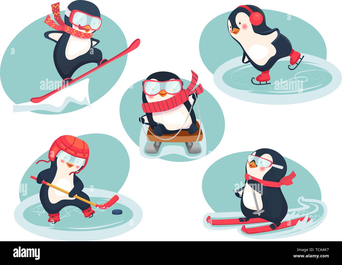 Snow penguin slide Stock Vector Images - Alamy