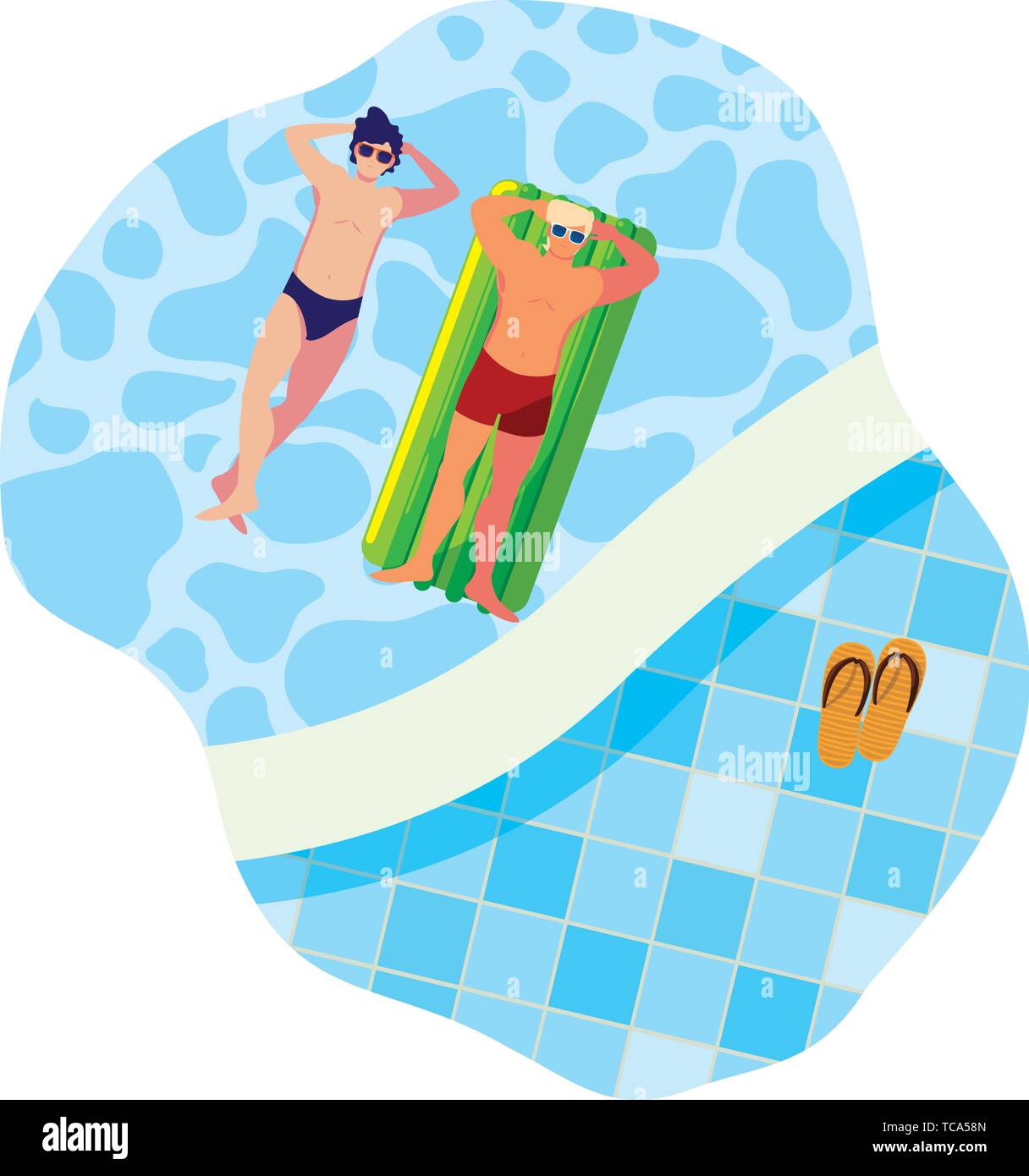 Couple pool float Stock Vector Images - Alamy