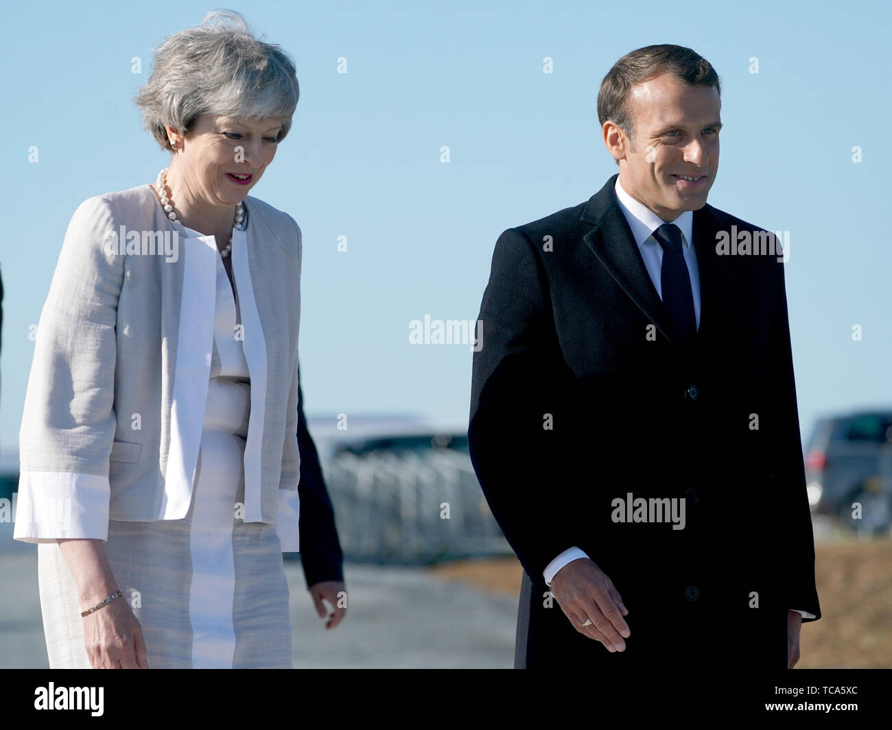 Prime Minister Theresa May and French President Emmanuel Macron at the ...