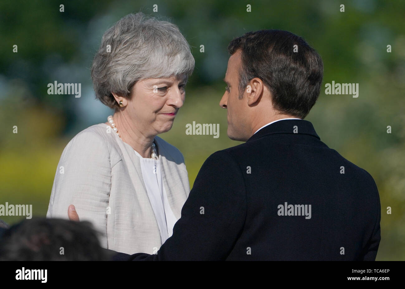 Prime Minister Theresa May and French President Emmanuel Macron at the ...