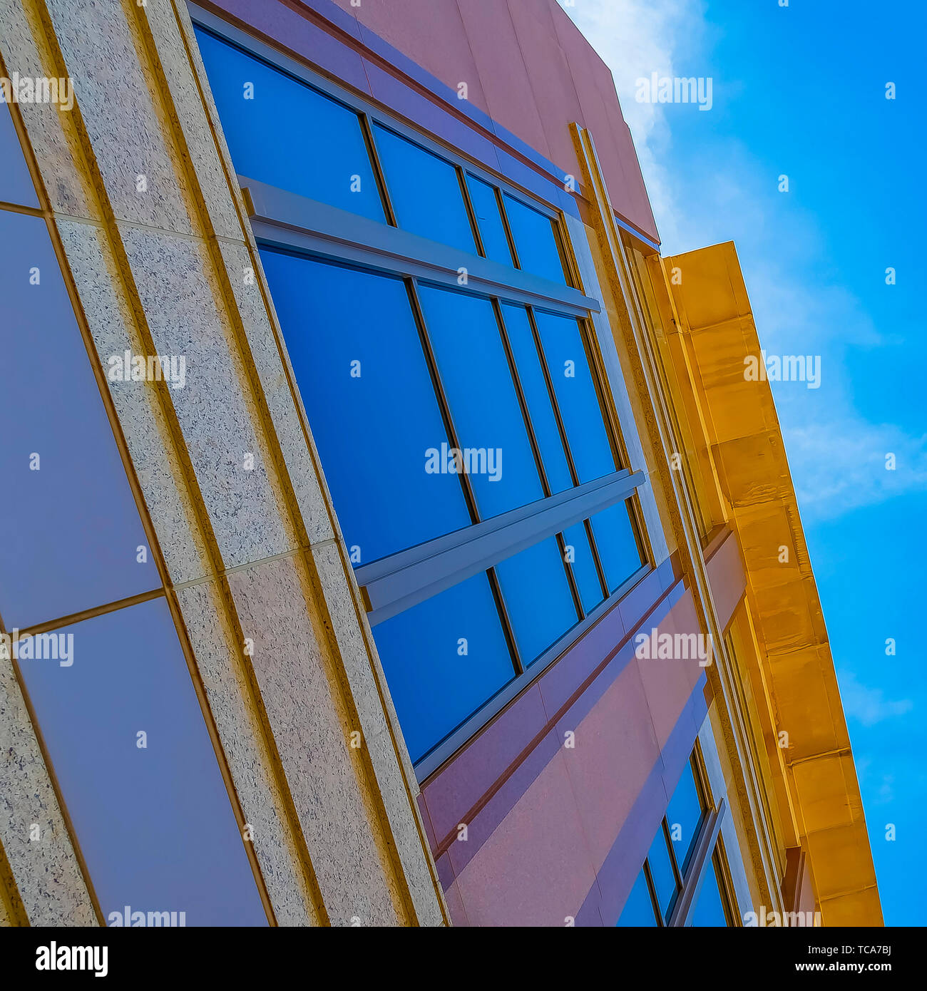 Frame Square Exterior of a commercial building viewed from below ...