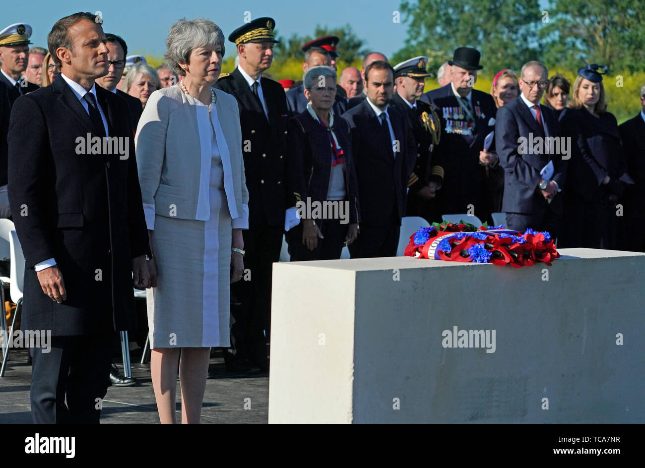 Prime Minister Theresa May and French President Emmanuel Macron at the ...