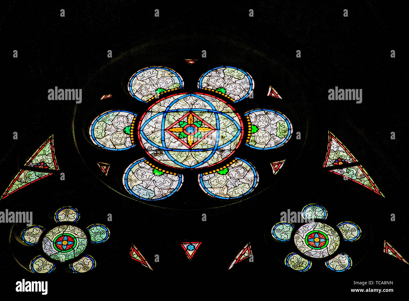 Notre Dame, inside Notre Dame, Rose Window Stock Photo - Alamy