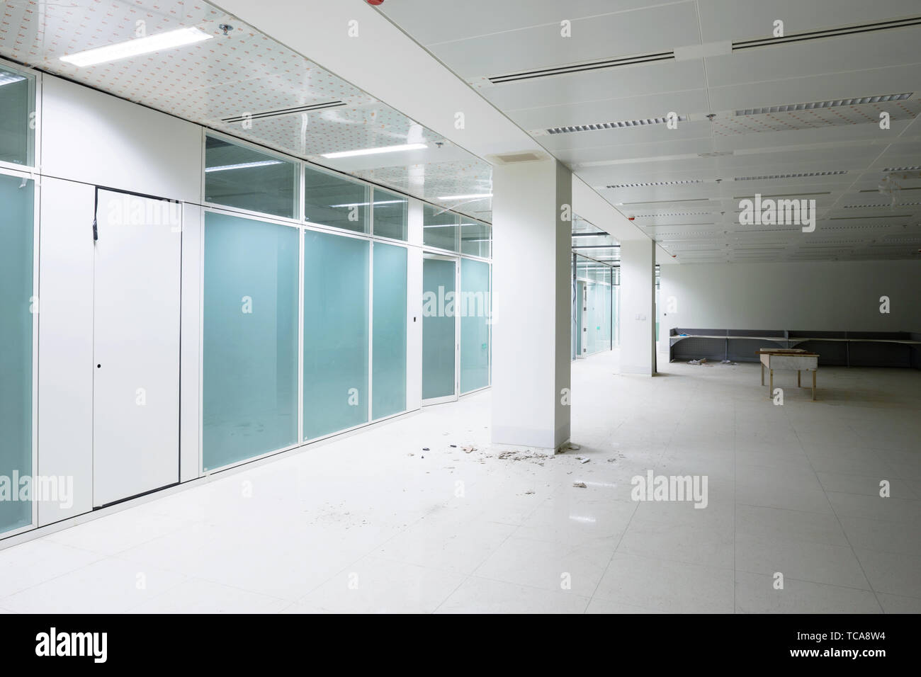Windows in indoor glass room inside with buildings hi-res stock ...
