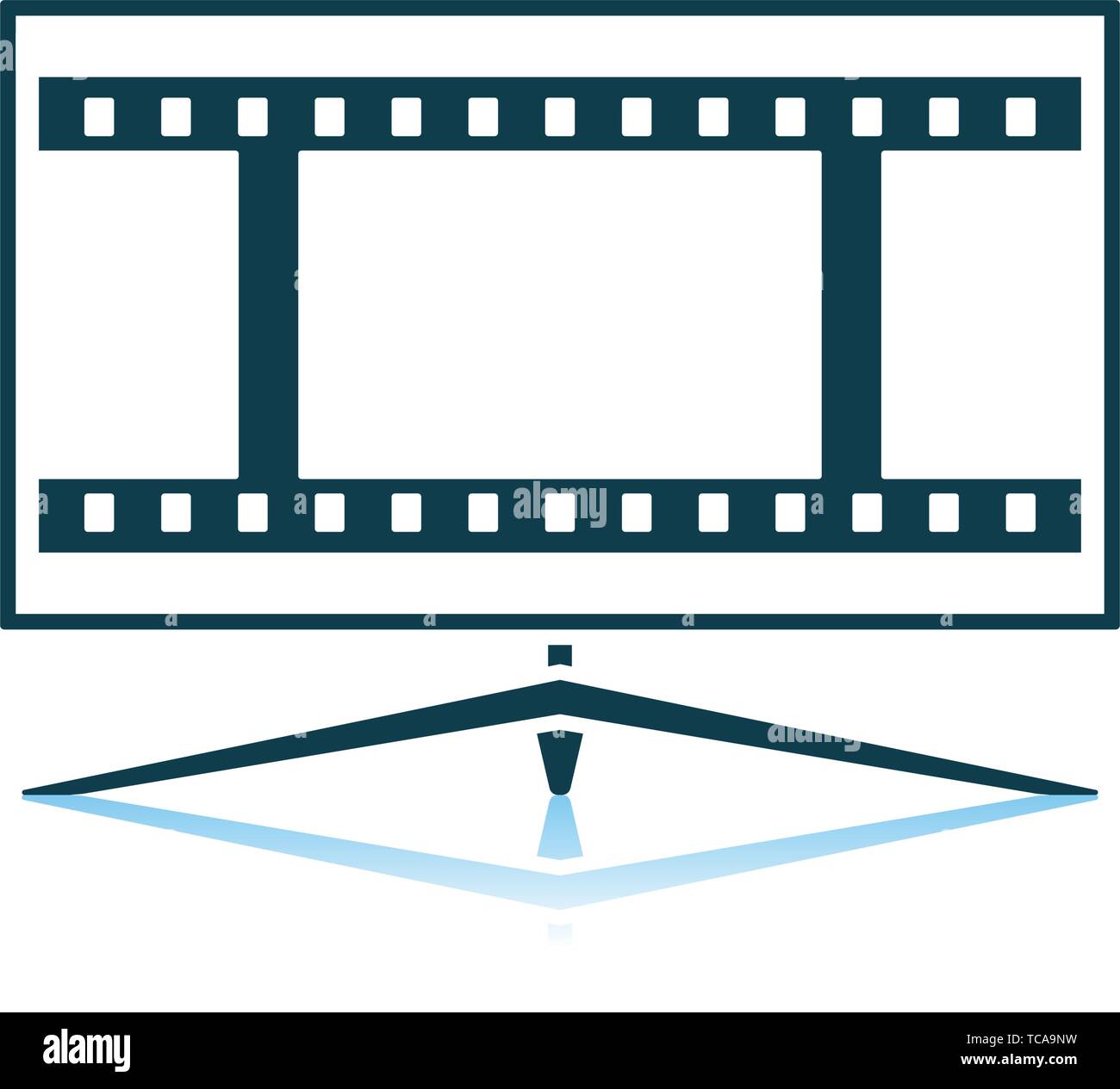 Cinema TV Screen Icon. Shadow Reflection Design. Vector Illustration ...