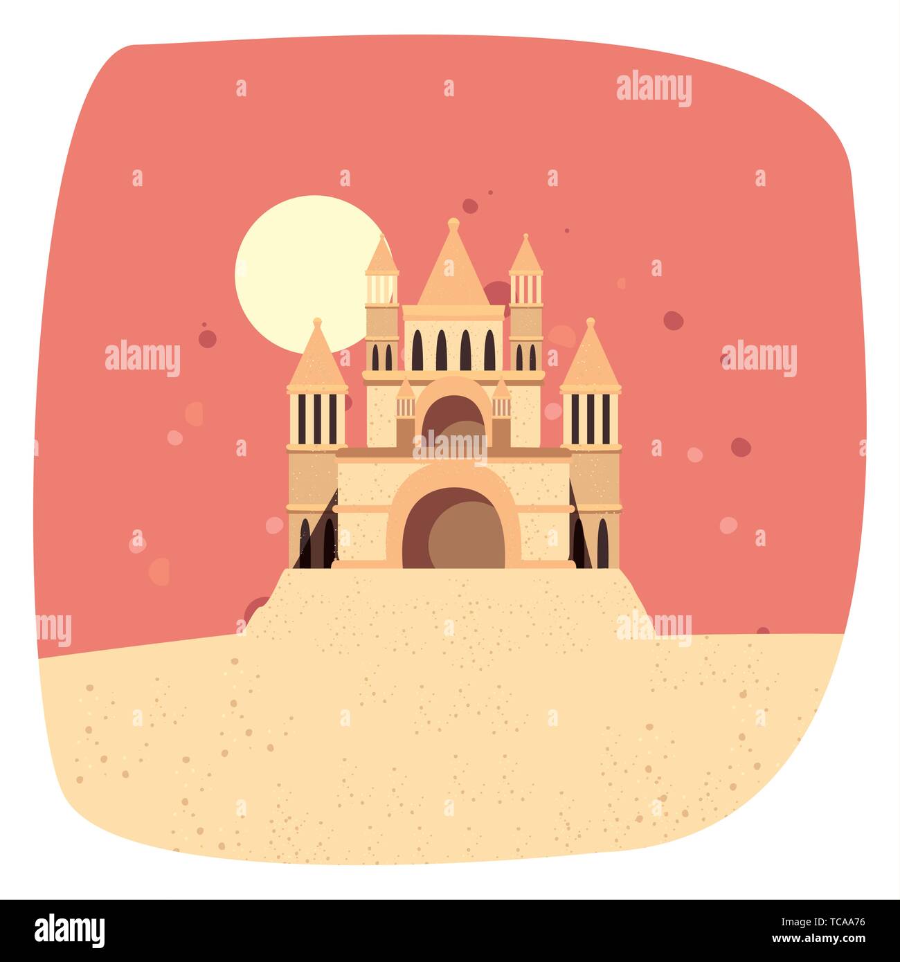 summer time holiday sand castle sun vector illustration Stock Vector ...