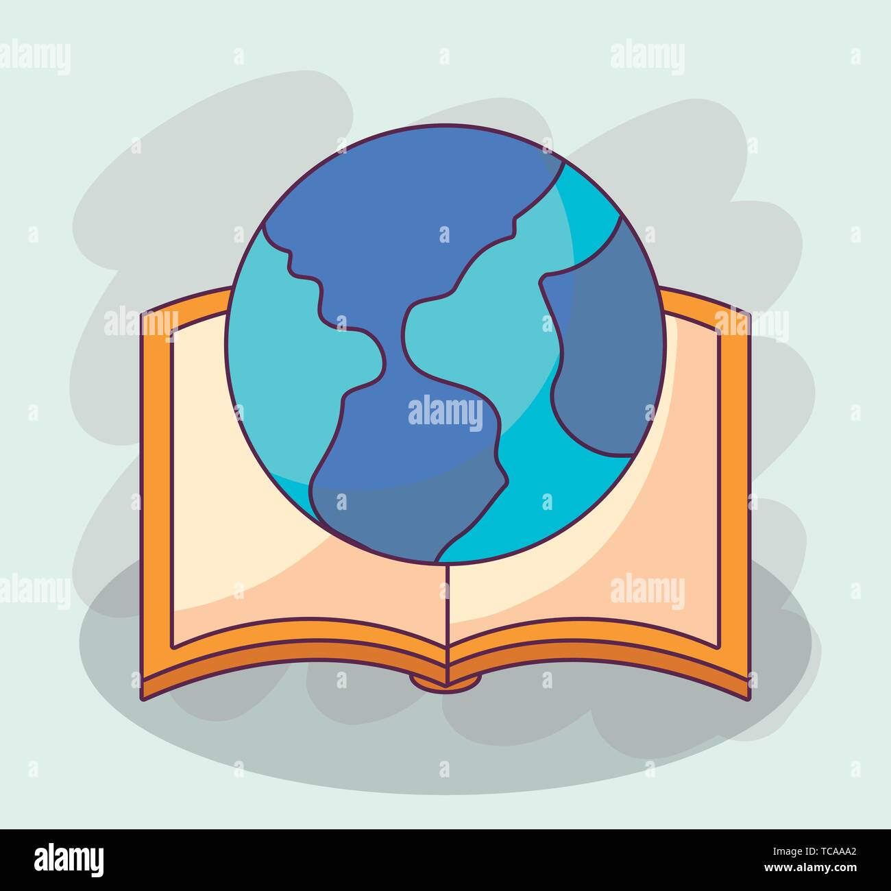 poster of book day international with planet earth vector illustration ...