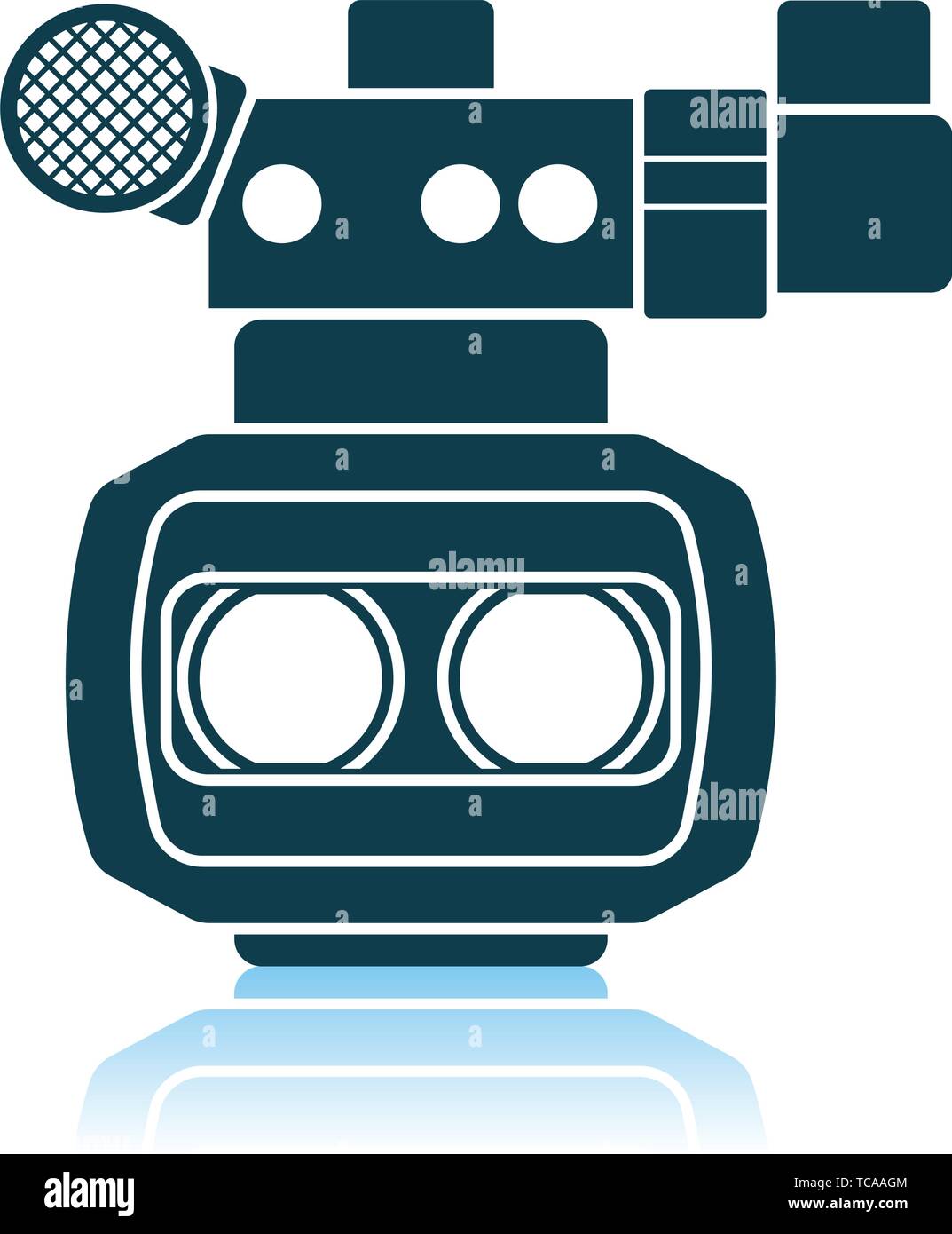 3d Movie Camera Icon. Shadow Reflection Design. Vector Illustration ...