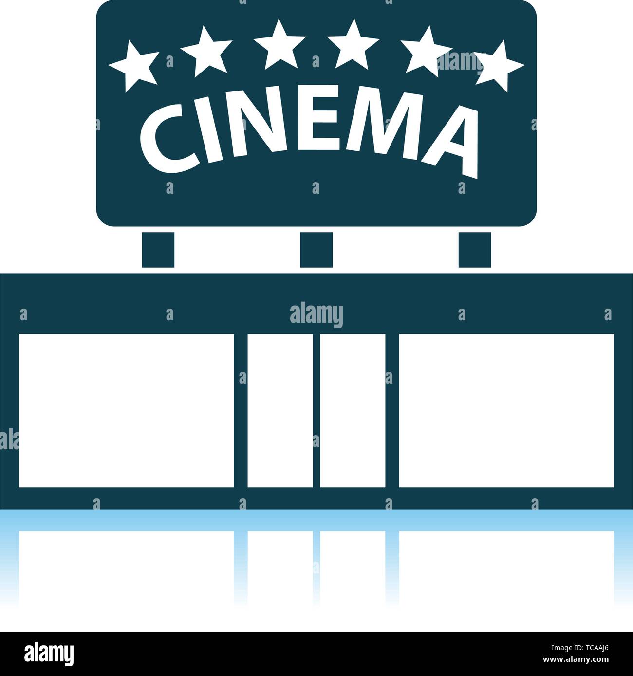 Cinema Entrance Icon. Shadow Reflection Design. Vector Illustration ...