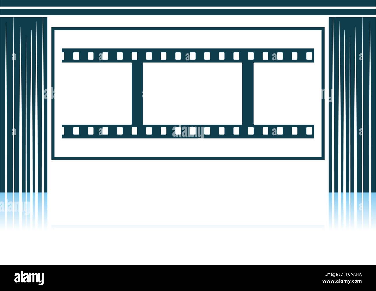 Cinema Theater Auditorium Icon. Shadow Reflection Design. Vector ...