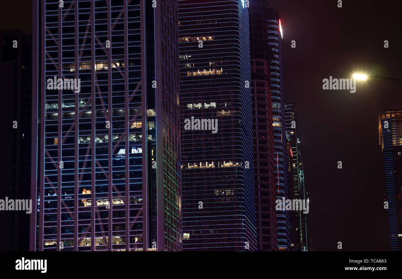 The lights on the building, photo took at Futian, Shenzhen, China Stock ...