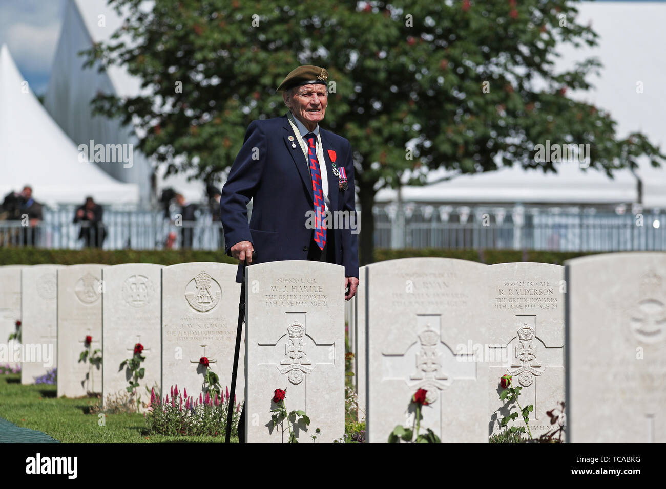 Veteran John Prior, at the Commonwealth War Graves Commission Cemetery ...