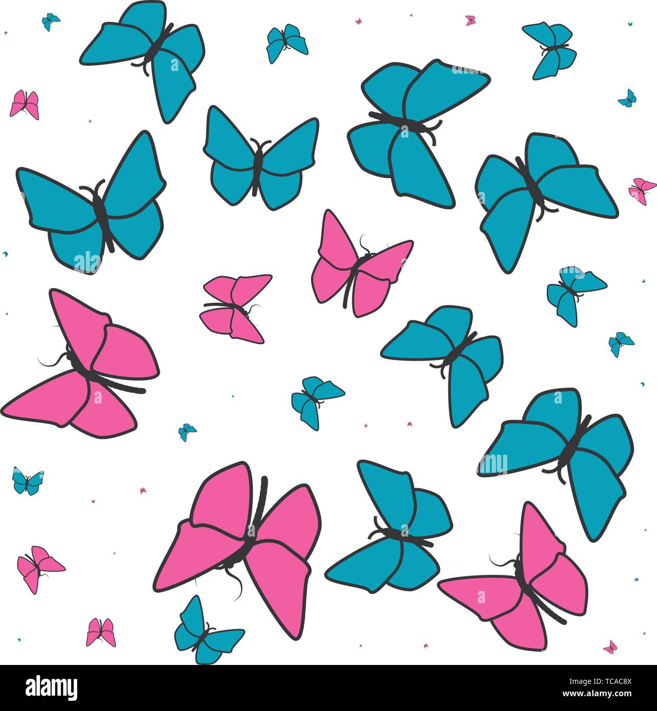 pattern of beautiful butterflies vector illustration design Stock ...