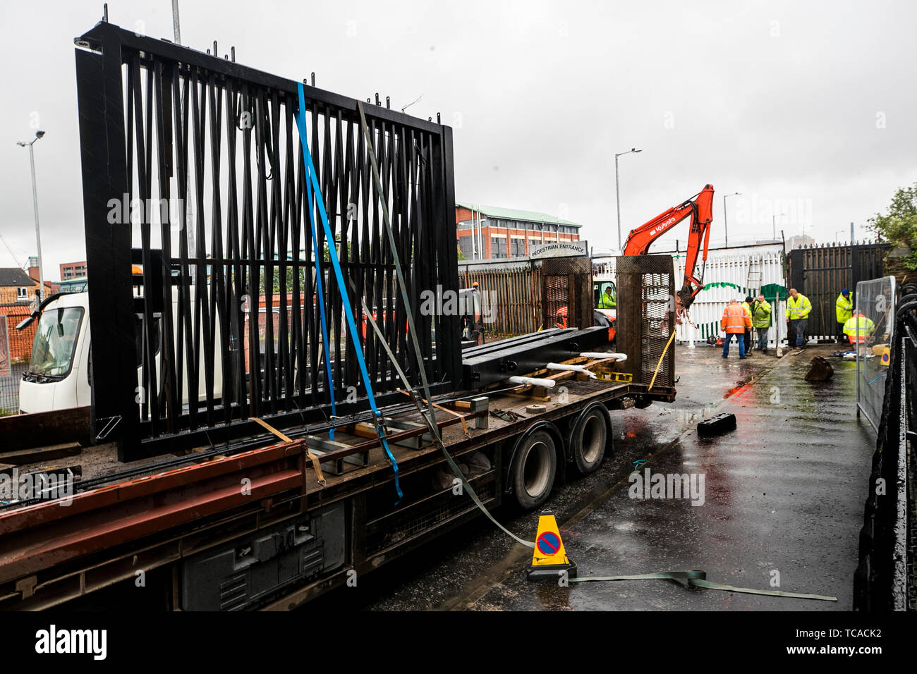 Work underway at the Townsend Street interface gates which form part of ...