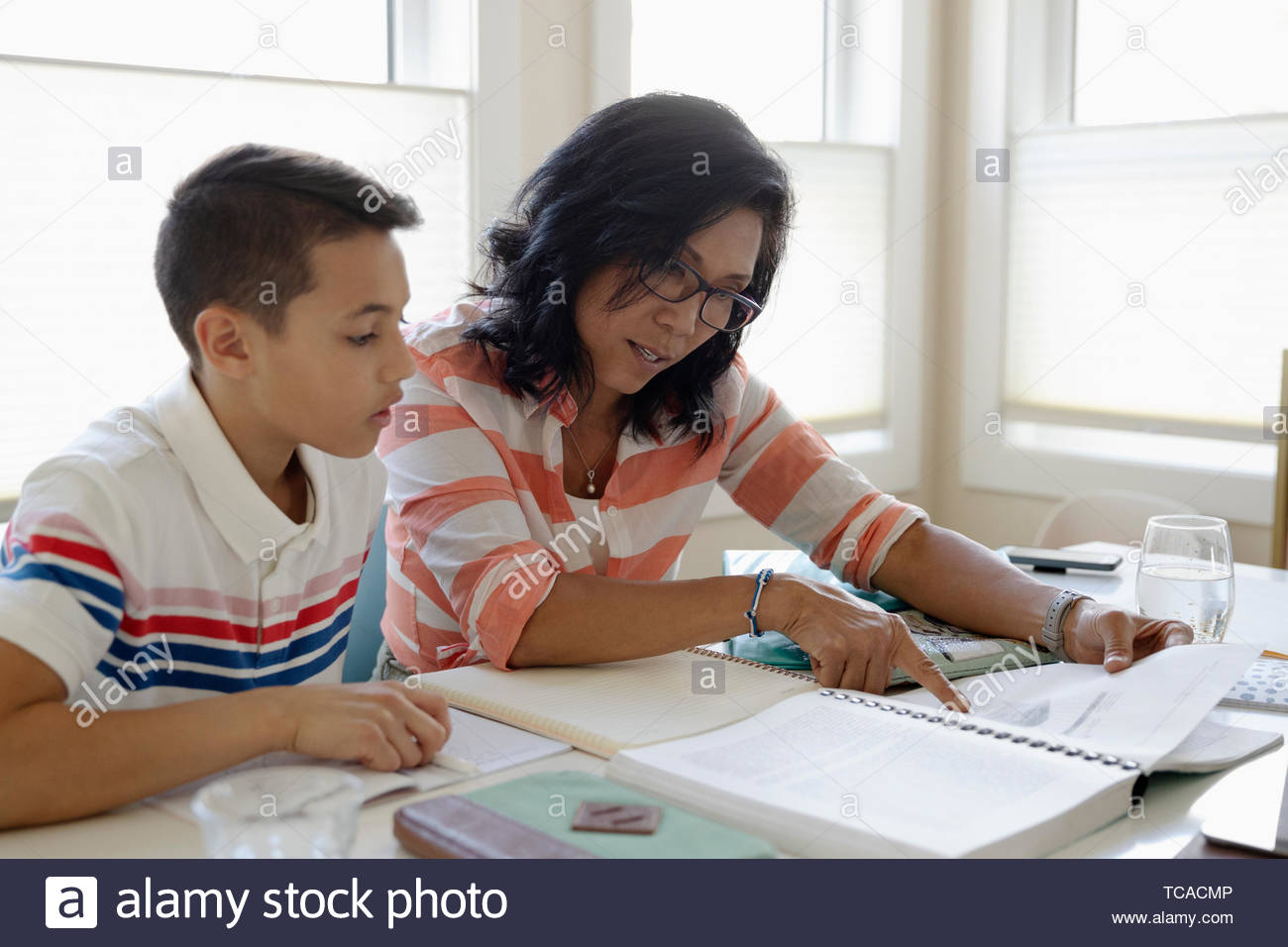 Homework mother son hi-res stock photography and images - Alamy