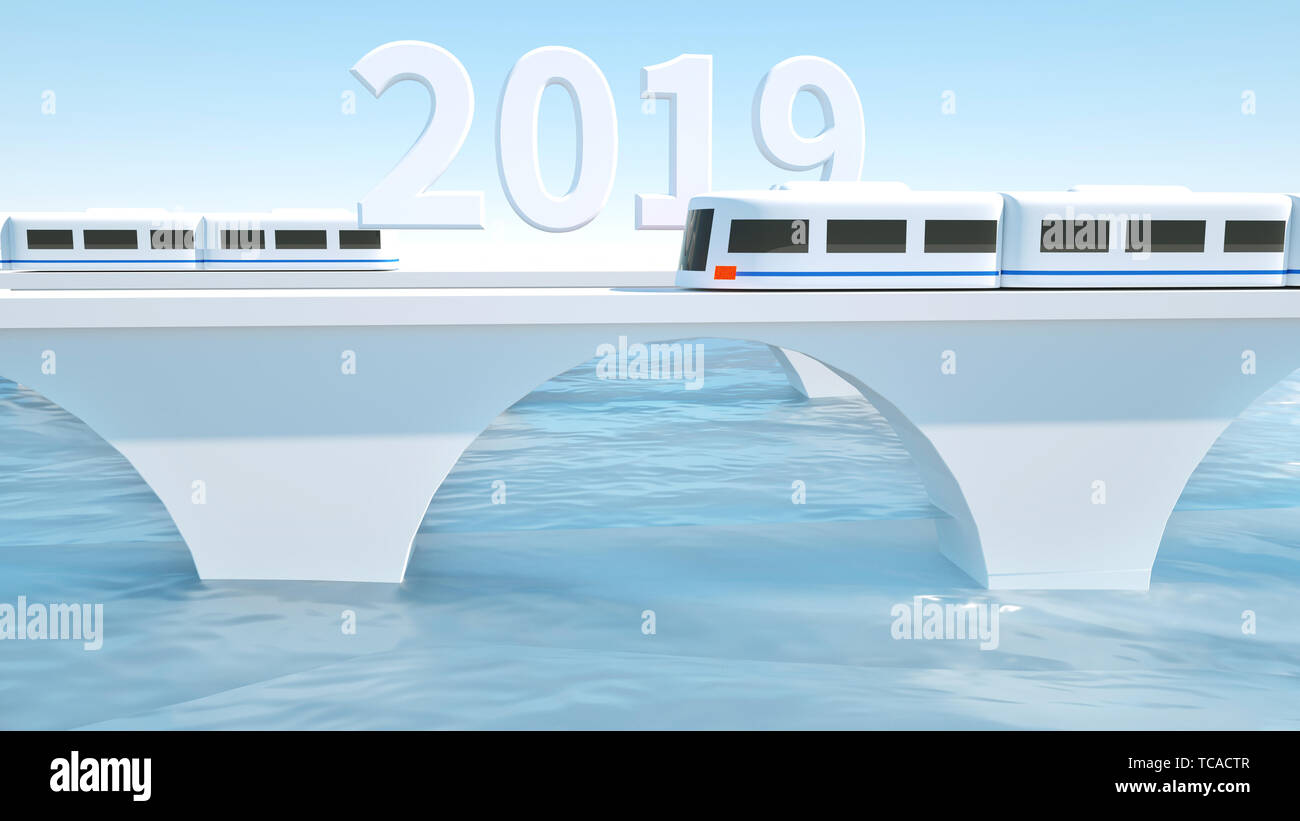 2019 high-speed rail Spring Festival travel creative poster Stock Photo ...