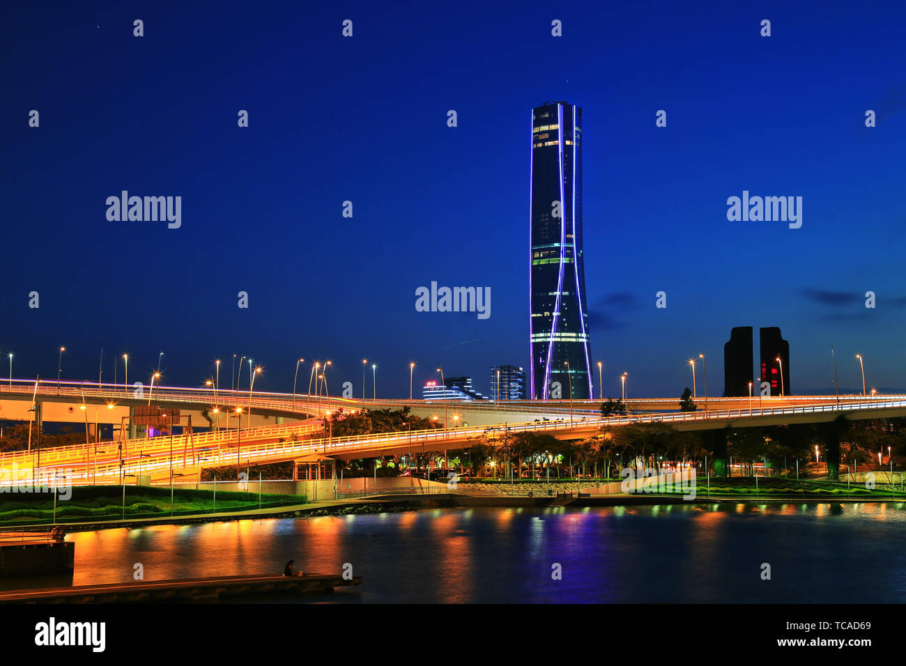 Macau net red building Stock Photo - Alamy