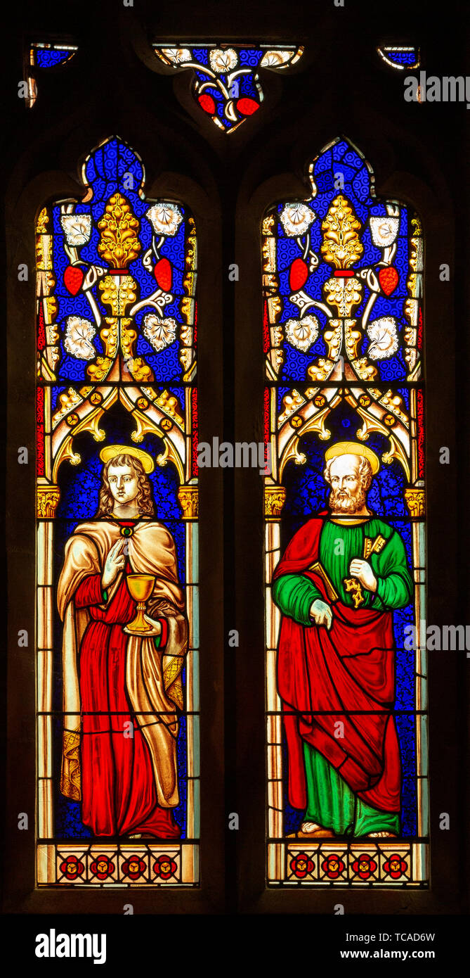Stained glass window in church of Saint Margaret, Chilmark, Wiltshire ...