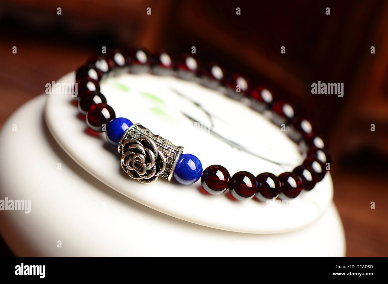 Garnet hand bracelet Stock Photo - Alamy