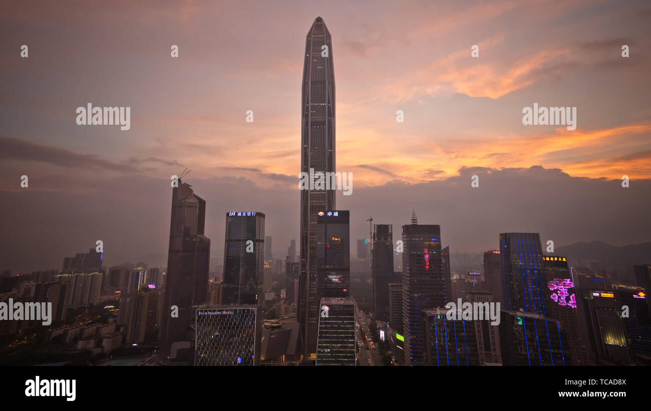 Night view of Ping An Building Stock Photo - Alamy