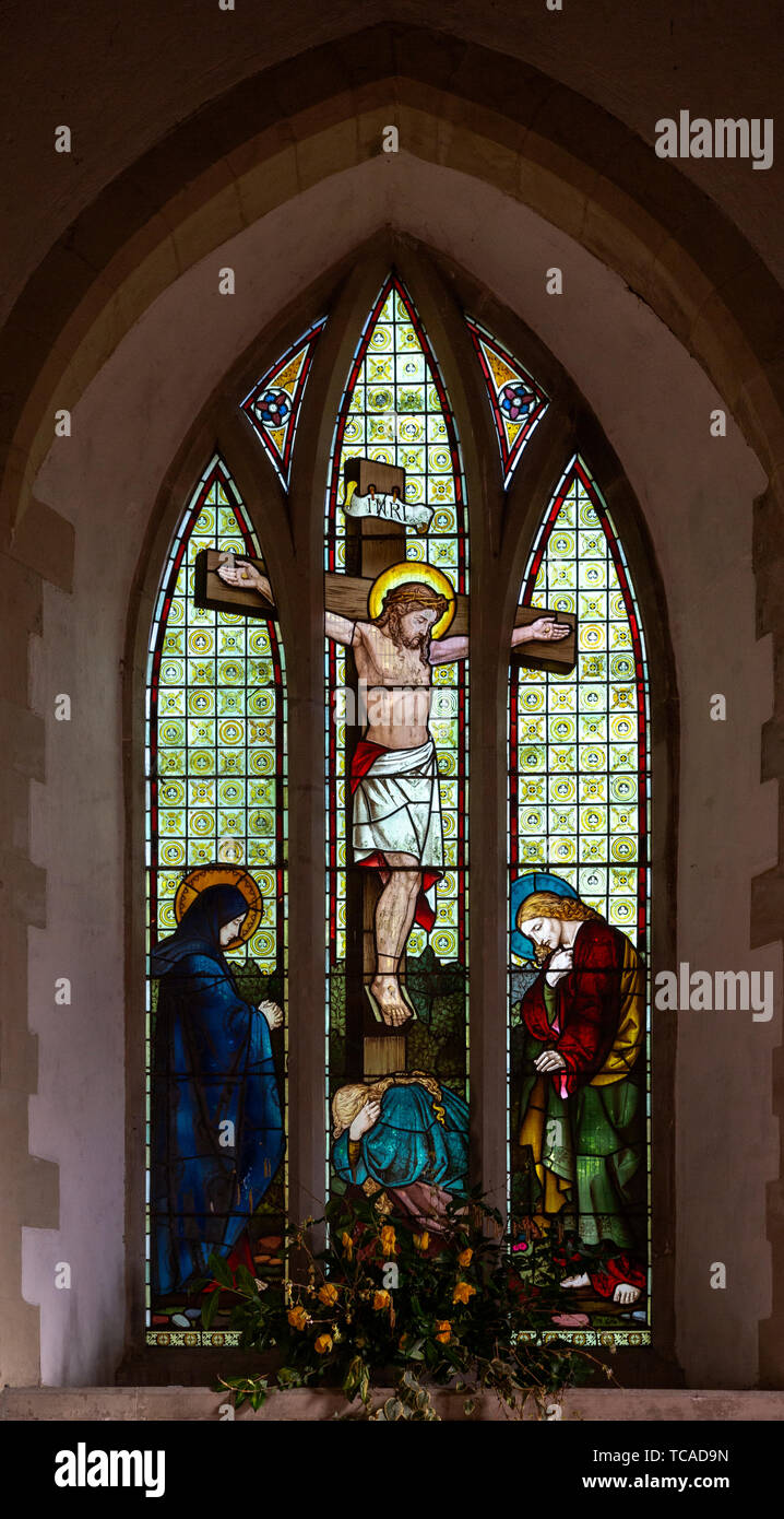 Stained glass window in church of Saint Margaret, Chilmark, Wiltshire ...