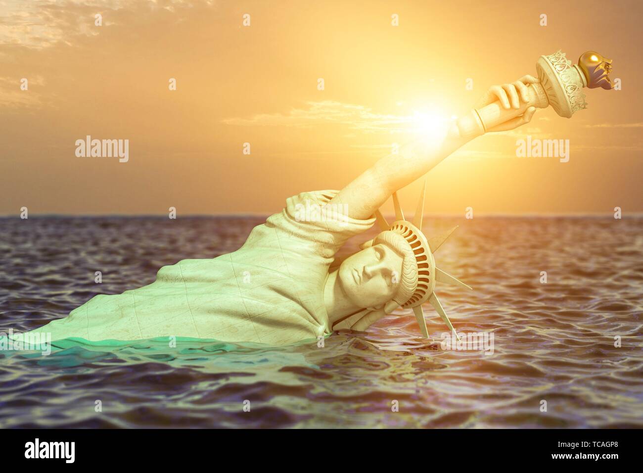 Rising ocean level illustration hi-res stock photography and images - Alamy