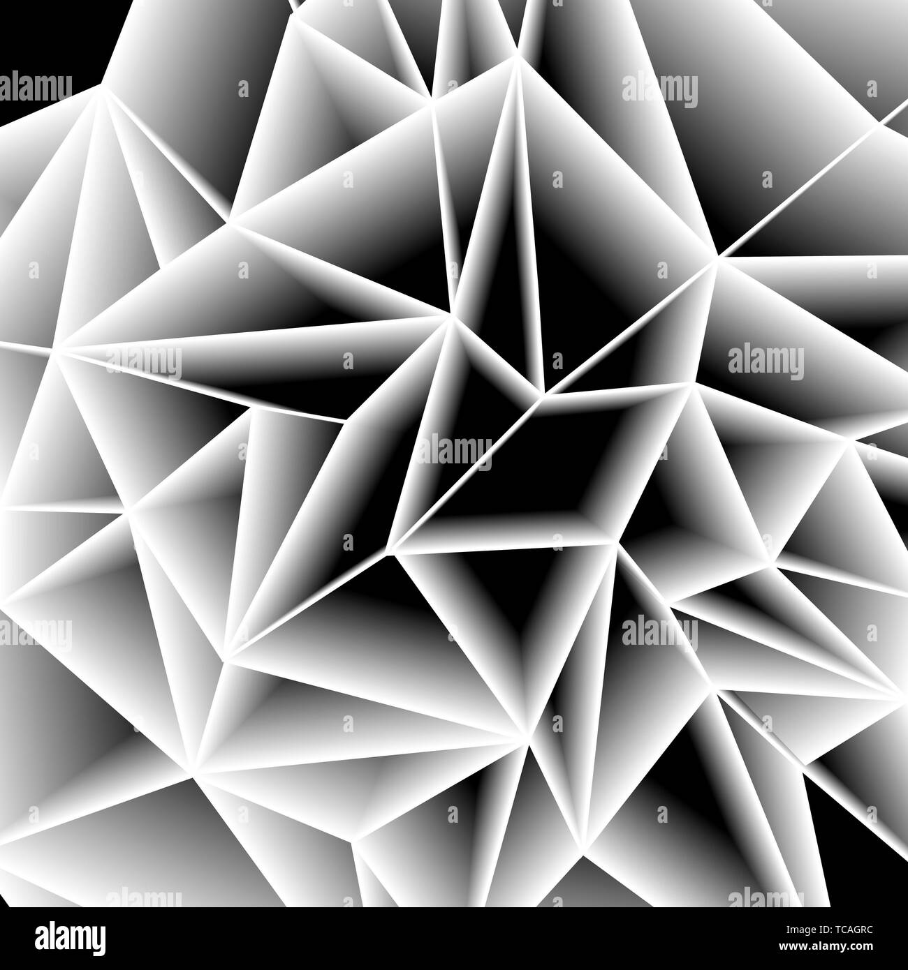 Geometric shapes abstract origami Black and White Stock Photos & Images ...