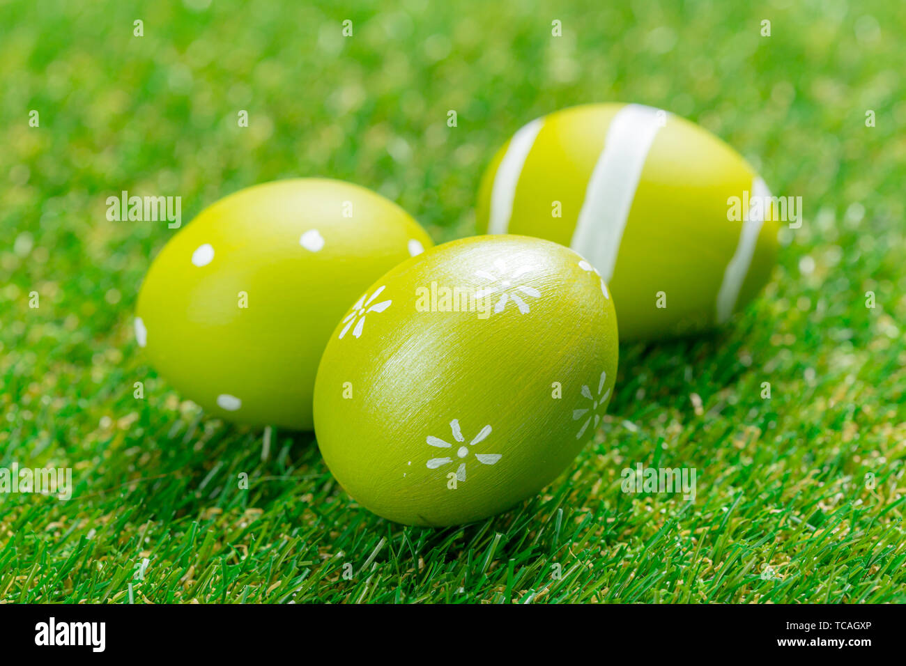 easter eggs on the grass Stock Photo - Alamy