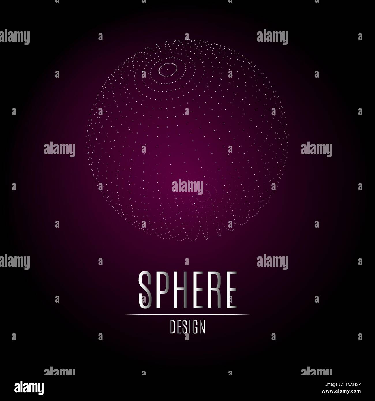 Sphere consisting of white points. Sphere Illustration. 3D design ...