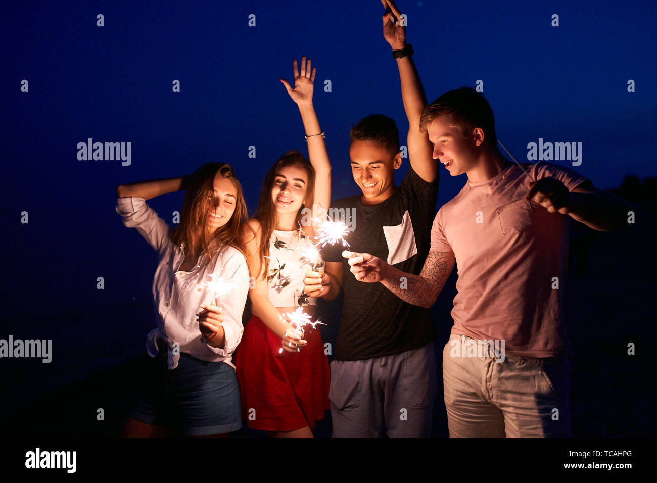 Teenagers Fireworks High Resolution Stock Photography and Images - Alamy