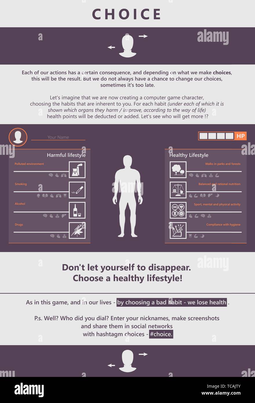 Infographic presentation healthy lifestyle concept hi-res stock ...