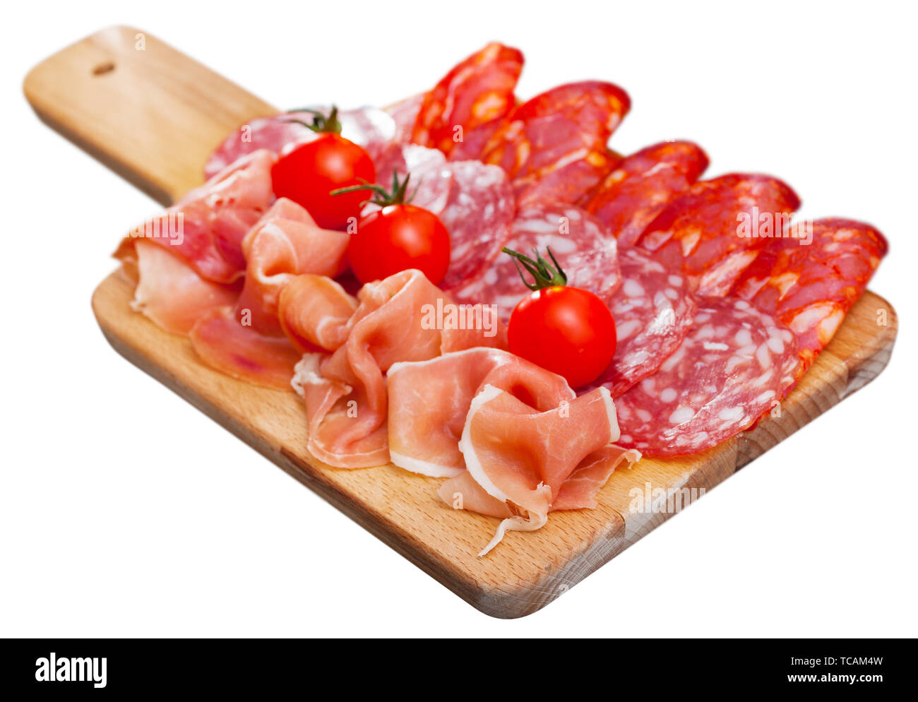 Appetizing cold cuts from Spanish ham and spicy dry-cured sausages with ...