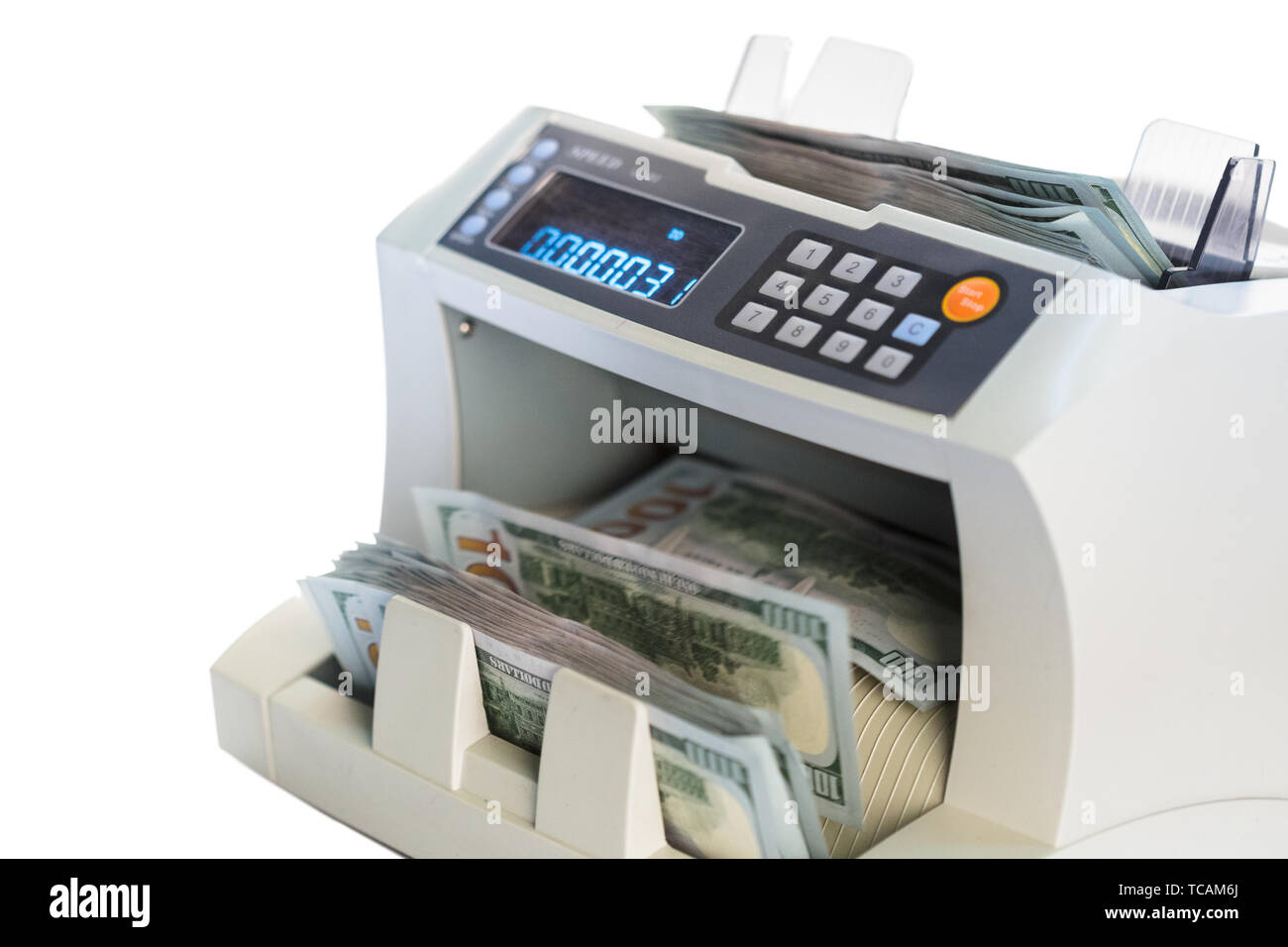 money counter isolated on white Stock Photo - Alamy