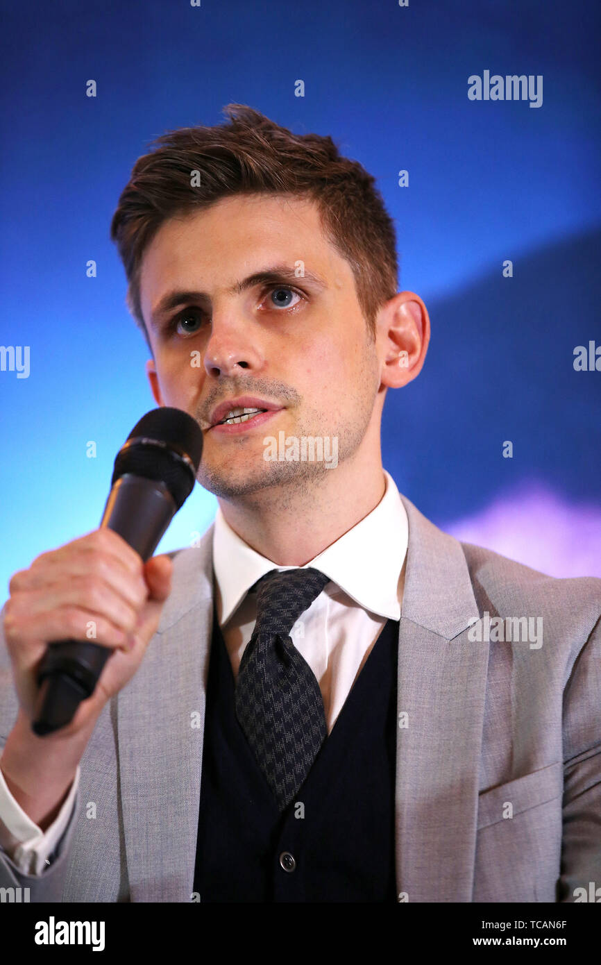 Ross Garrity of Matchroom Boxing during the press conference at The ...