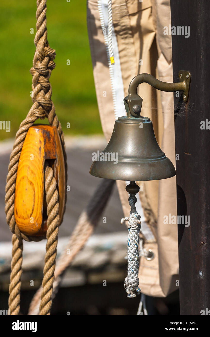 Old bronze ship bell hi-res stock photography and images - Alamy