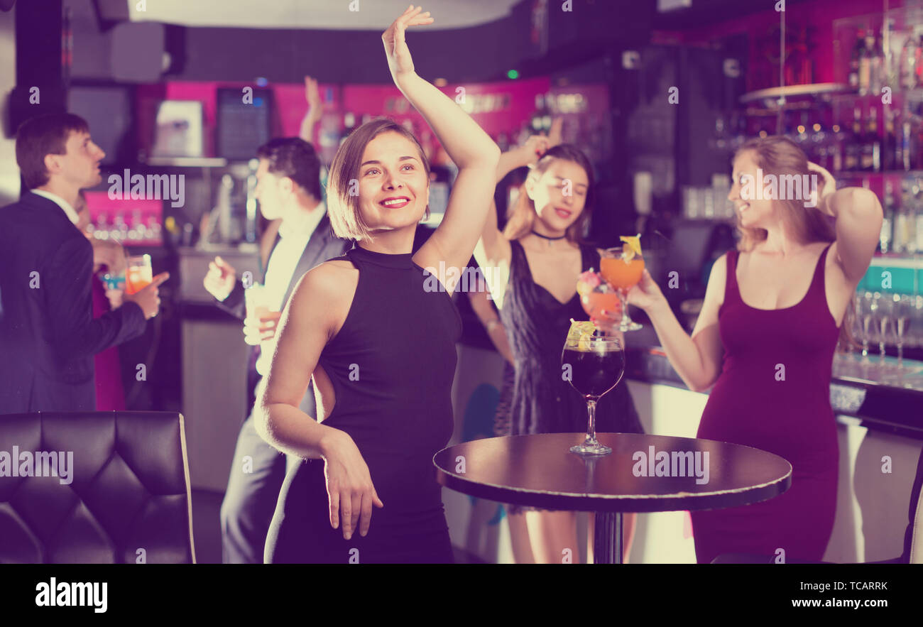 Positive colleagues dancing on hi-res stock photography and images - Alamy