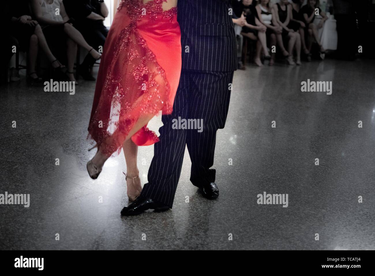 Detail of tango dancers in milonga ballroom Stock Photo - Alamy