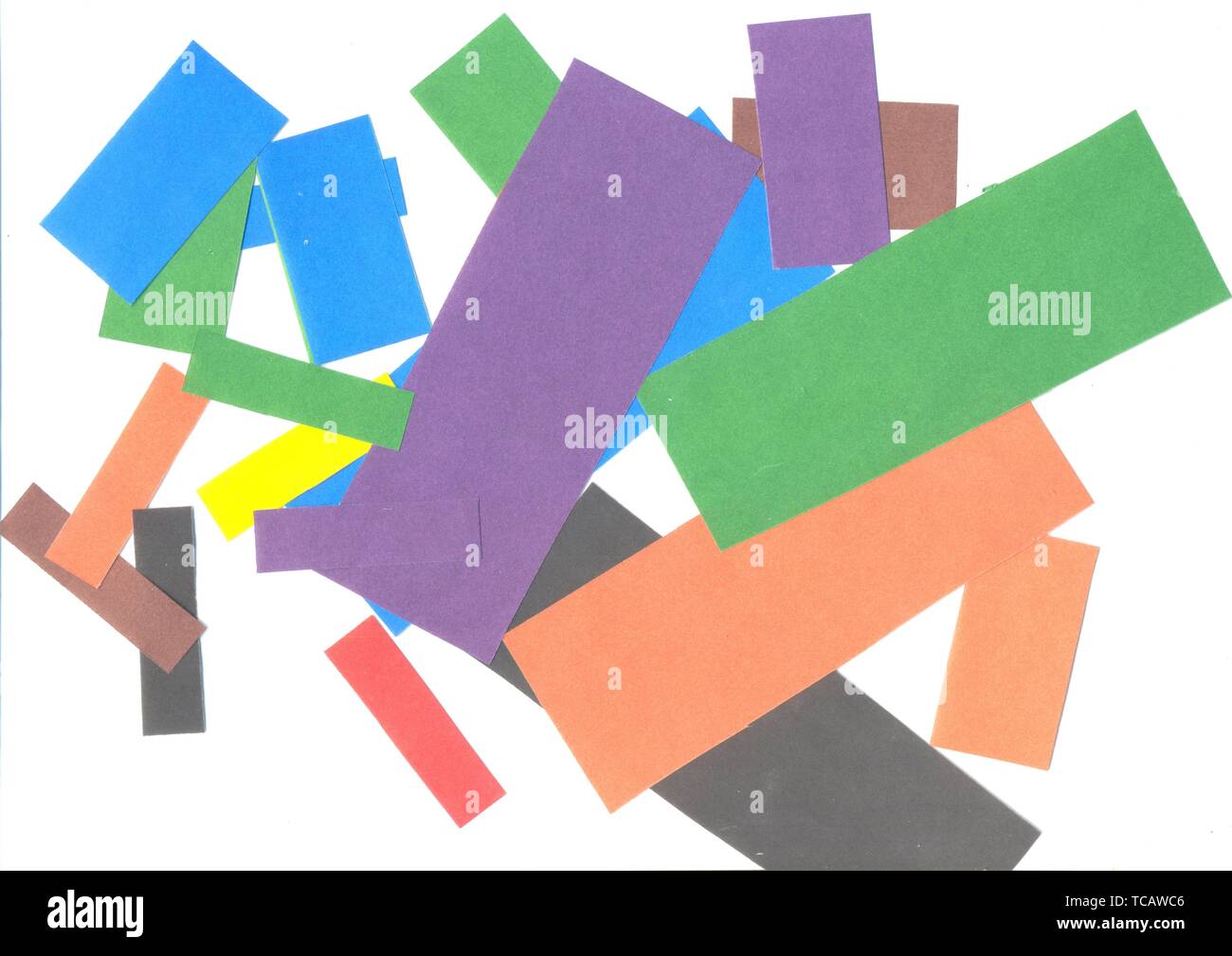 Paper application cut from colored with scissors Stock Photo - Alamy