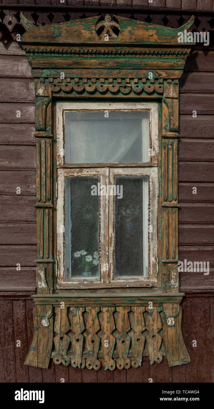 Traditional gingerbread window frames, Ivanova, Russia Stock Photo - Alamy
