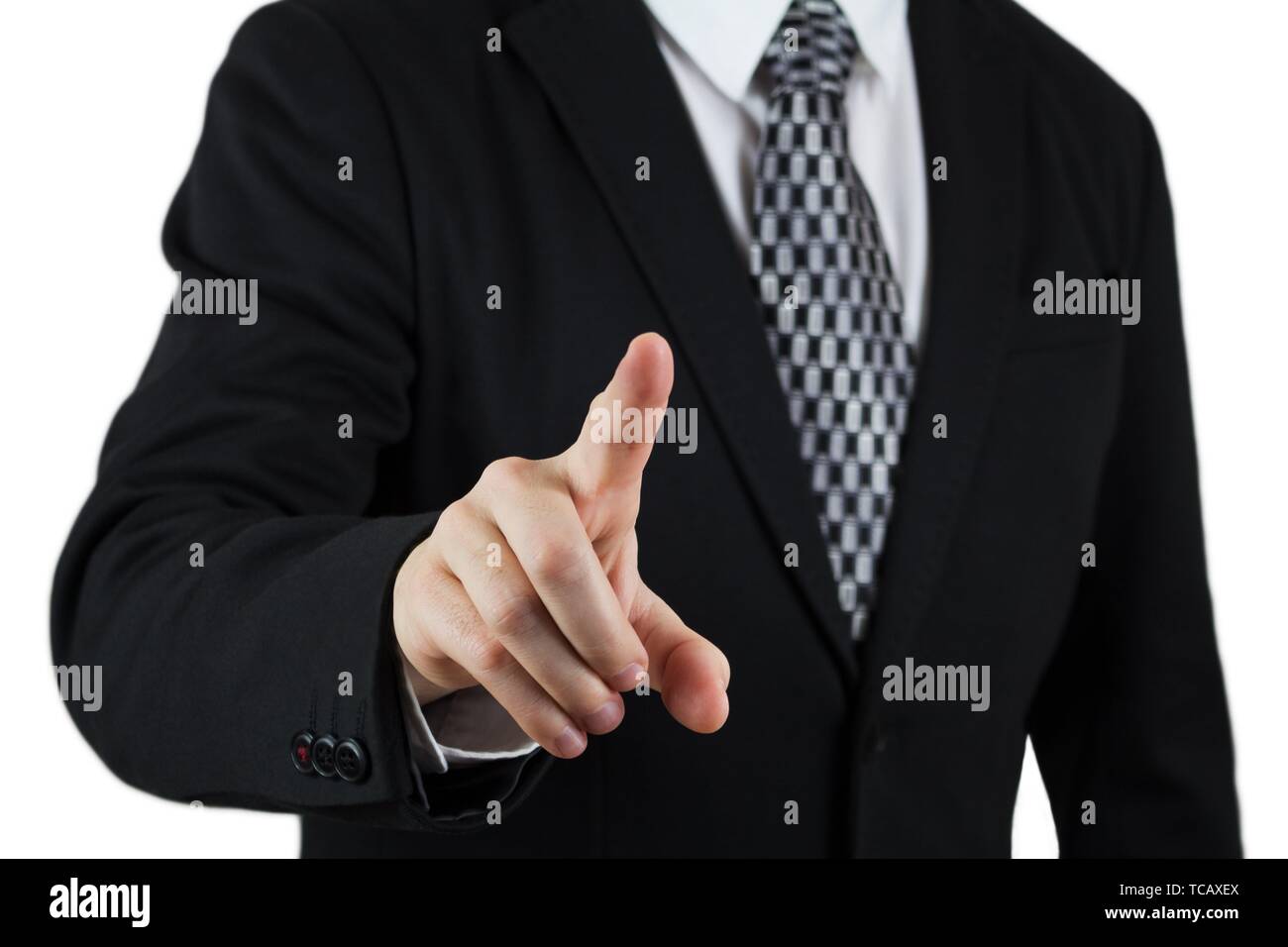 Man hand pointing suit hi-res stock photography and images - Alamy