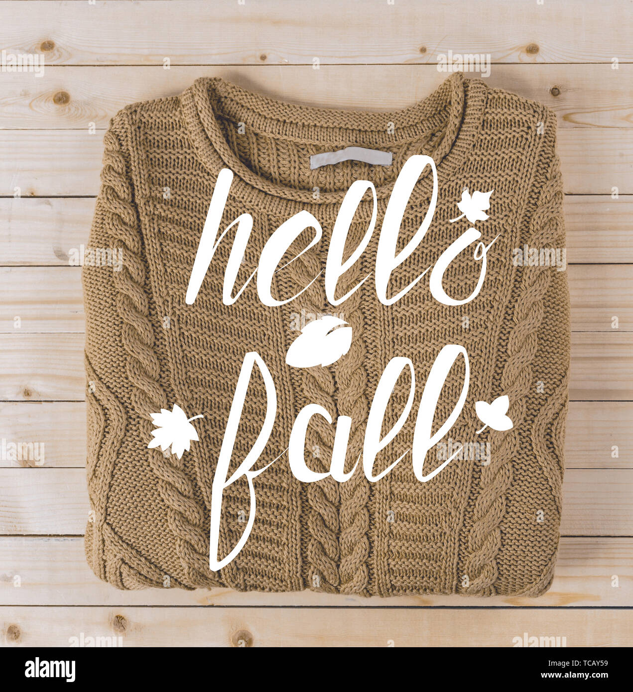 Hello fall message Stock Photo - Alamy