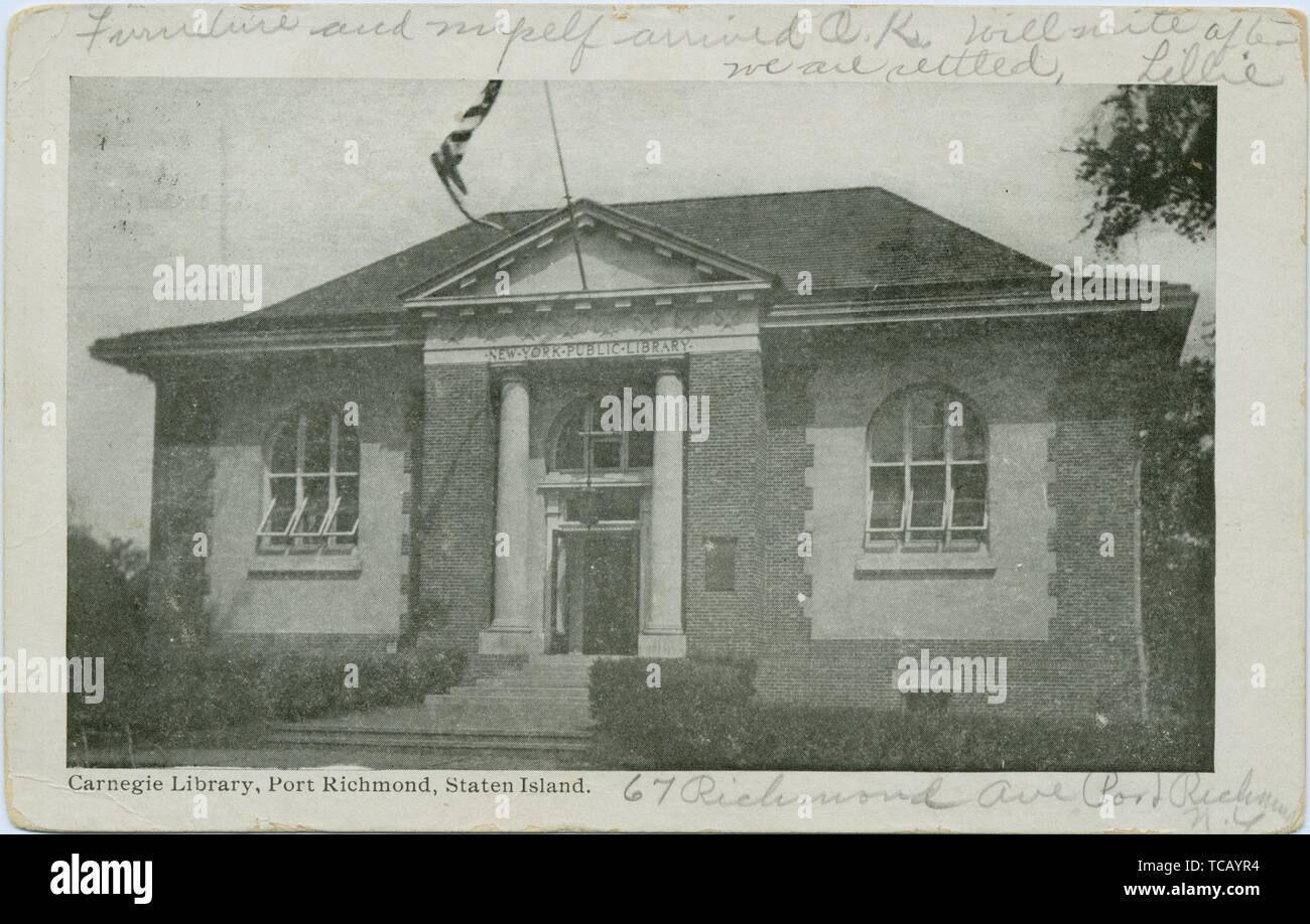 Postcard of carnegie library hi-res stock photography and images - Alamy