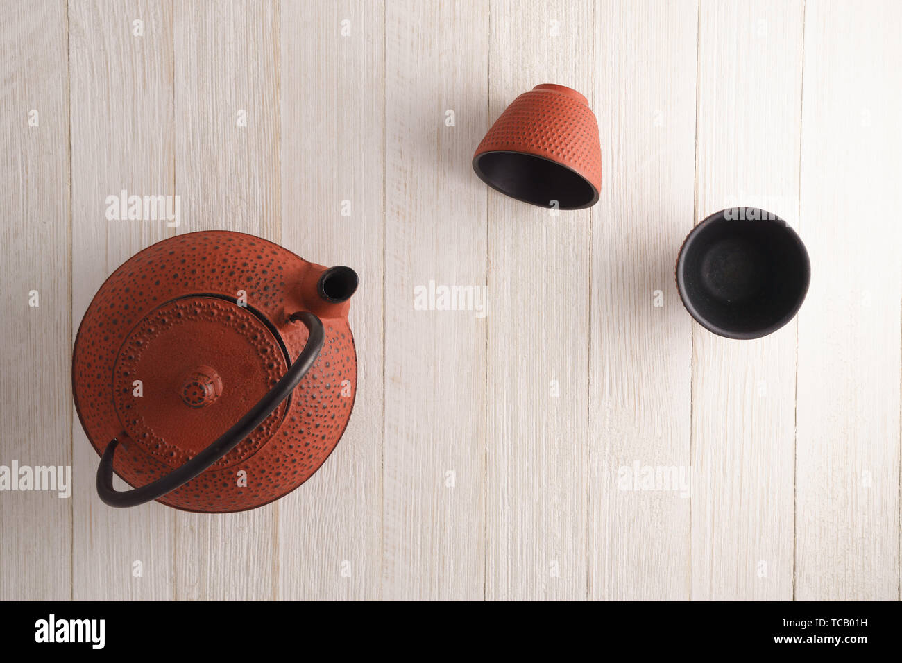 red clay tea pot set Stock Photo - Alamy