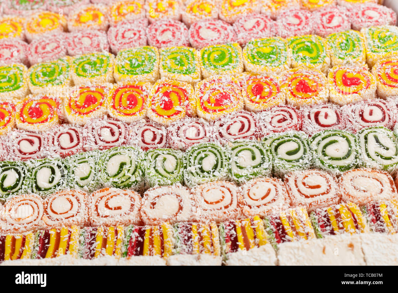 Assorted traditional turkish delight Stock Photo - Alamy