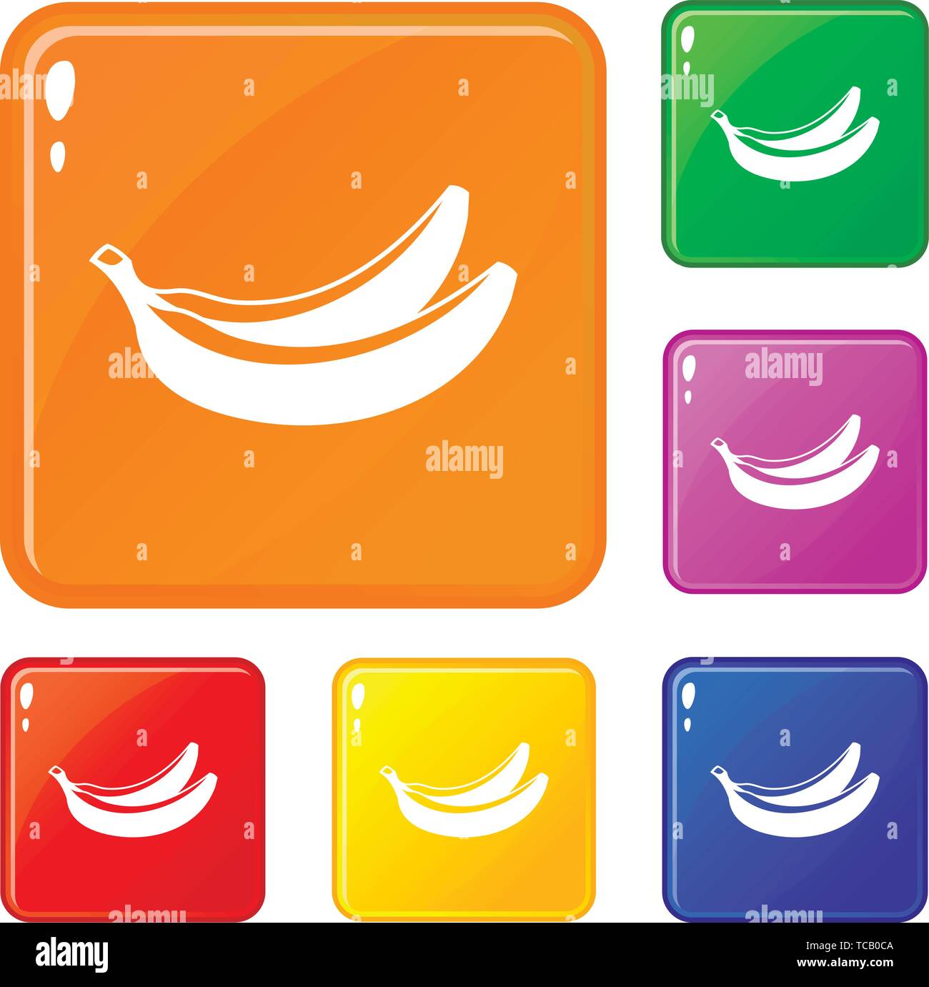 Banana icons set vector color Stock Vector Image & Art - Alamy